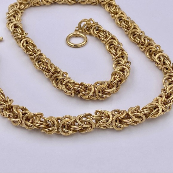 Vintage | Jewelry | Vintage Byzantine Chain Gold Tone Heavy Necklace ...